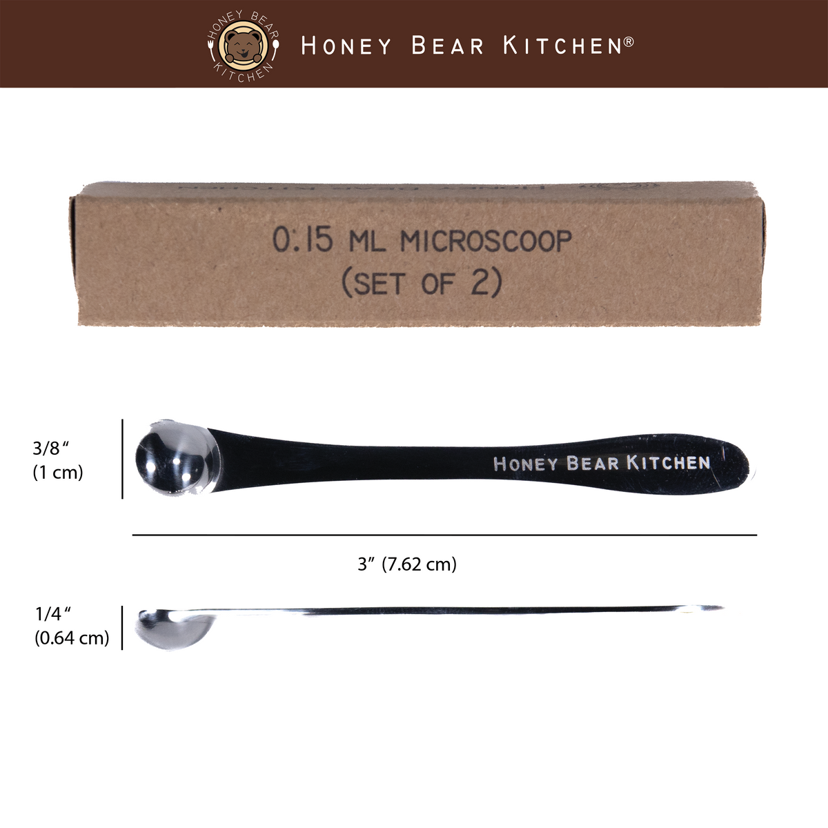 Honey Bear Kitchen Measuring Spoon, Polished Stainless Steel (2, 0.15